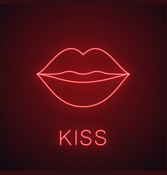 Kiss neon sign Royalty Free Vector Image - VectorStock