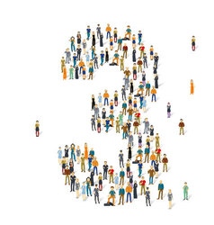 Crowded isometric people numbers Royalty Free Vector Image