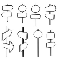 Set of direction post Royalty Free Vector Image