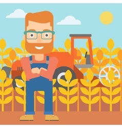 Daily routine background with working man Vector Image