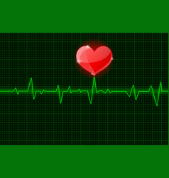 Green heart beat ekg graph eps 8 Royalty Free Vector Image