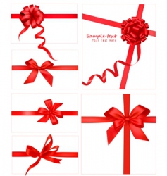 Bows with ribbons of cool colors Royalty Free Vector Image