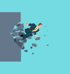 Couple male characters breaking huge ice block Vector Image