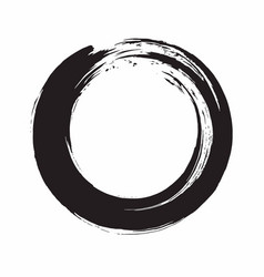 Blue zen enso circle brush Royalty Free Vector Image