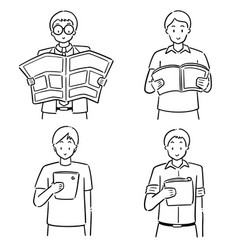 Set reader Royalty Free Vector Image - VectorStock