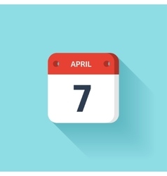 April dates flat icon with long shadow Royalty Free Vector