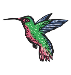 Cartoon smiling hummingbird Royalty Free Vector Image