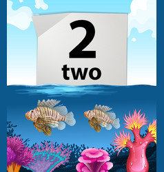 Three fish swimming in the ocean Royalty Free Vector Image
