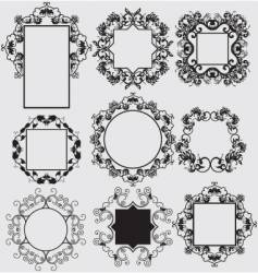 Decorative rounded circle and oval frames borders Vector Image