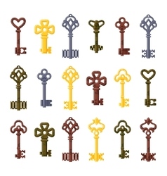 Large set of ornate vintage keys Royalty Free Vector Image