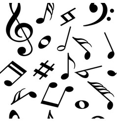 Hand drawn music notes seamless pattern Royalty Free Vector