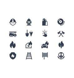 Fire flames set icons Royalty Free Vector Image