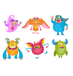 Funny cute little monster set Royalty Free Vector Image