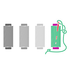 Icon sewing thread on spools isolated coil Vector Image