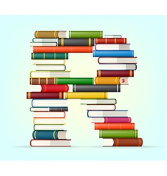 Alphabet from stacks of multi colored books Vector Image