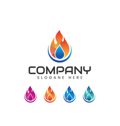 Drop fire logo design Royalty Free Vector Image