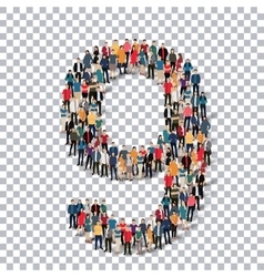 Large group of people in number 6 six form Vector Image