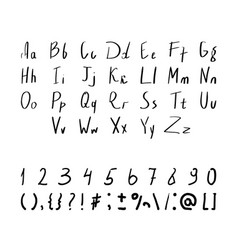 Handwritten calligraphy font alphabet Royalty Free Vector