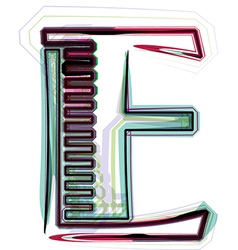 Freehand typography letter e Royalty Free Vector Image