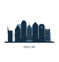 Dallas skyline hand drawn Royalty Free Vector Image