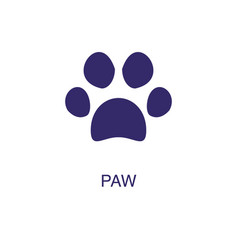 Dog or cat paw print flat icon for animal apps Vector Image