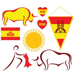 Spain travel famous landmark symbols and spanish Vector Image