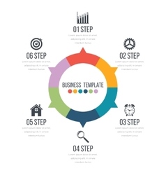 Creative infographic design template with 6 Royalty Free Vector Image ...