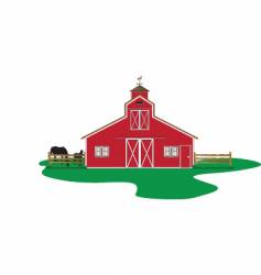 Cartoon red barn Royalty Free Vector Image - VectorStock