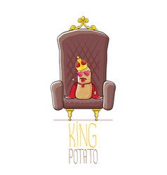 Funny cartoon cute brown smiling king Royalty Free Vector
