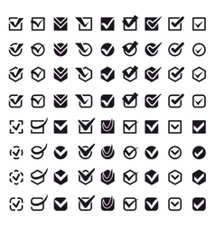 Set hand drawn check v signs isolated Royalty Free Vector