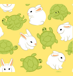 Rabbit wins the turtle in race design Royalty Free Vector