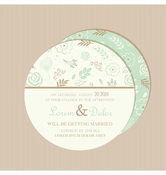 Wedding invitation card round Royalty Free Vector Image