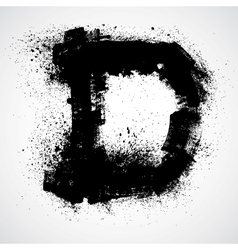 Grunge letter b black font sketch style symbol Vector Image