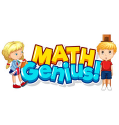 Font design for word math genius with two children