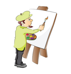 Two artists painting on canvas Royalty Free Vector Image
