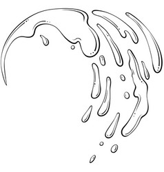 Liquid splash line art Royalty Free Vector Image