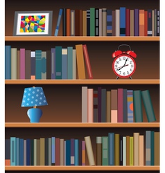 Cartoon library bookshelf Royalty Free Vector Image