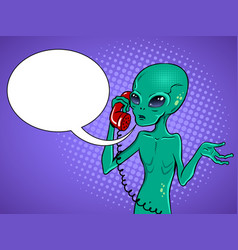 Cartoon funny childish alien Royalty Free Vector Image