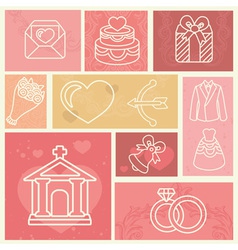 Love vintage decorative design elements set Vector Image