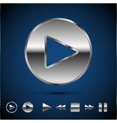 Metallic volume button icon Royalty Free Vector Image