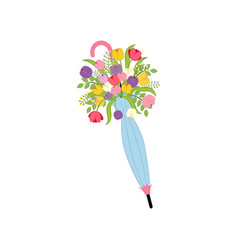 Flower girl with umbrella Royalty Free Vector Image