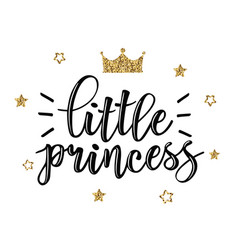Prince lettering phrase with crown on white Vector Image