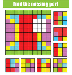 Children educational game find the missing piece Vector Image