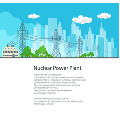 Electricity generation poster with power station Vector Image