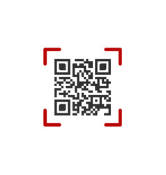 Qr code with red frame label contains product Vector Image
