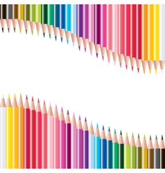 Seamless colored pencils row with wave on lower Vector Image