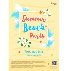 Summer beach party advertisement poster template Vector Image