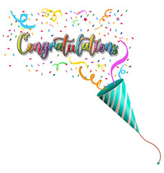 Congratulations text graphics for celebrating Vector Image