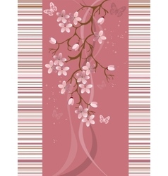 Modern japanese cherry blossom template Royalty Free Vector