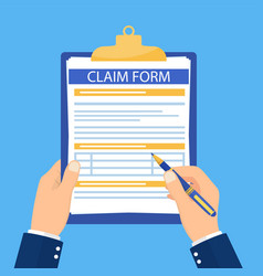 Claim form isometric Royalty Free Vector Image